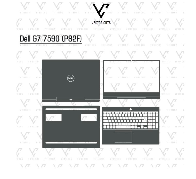 Dell G7 7590 (P82F) Laptop Skin Template | Vector Cuts